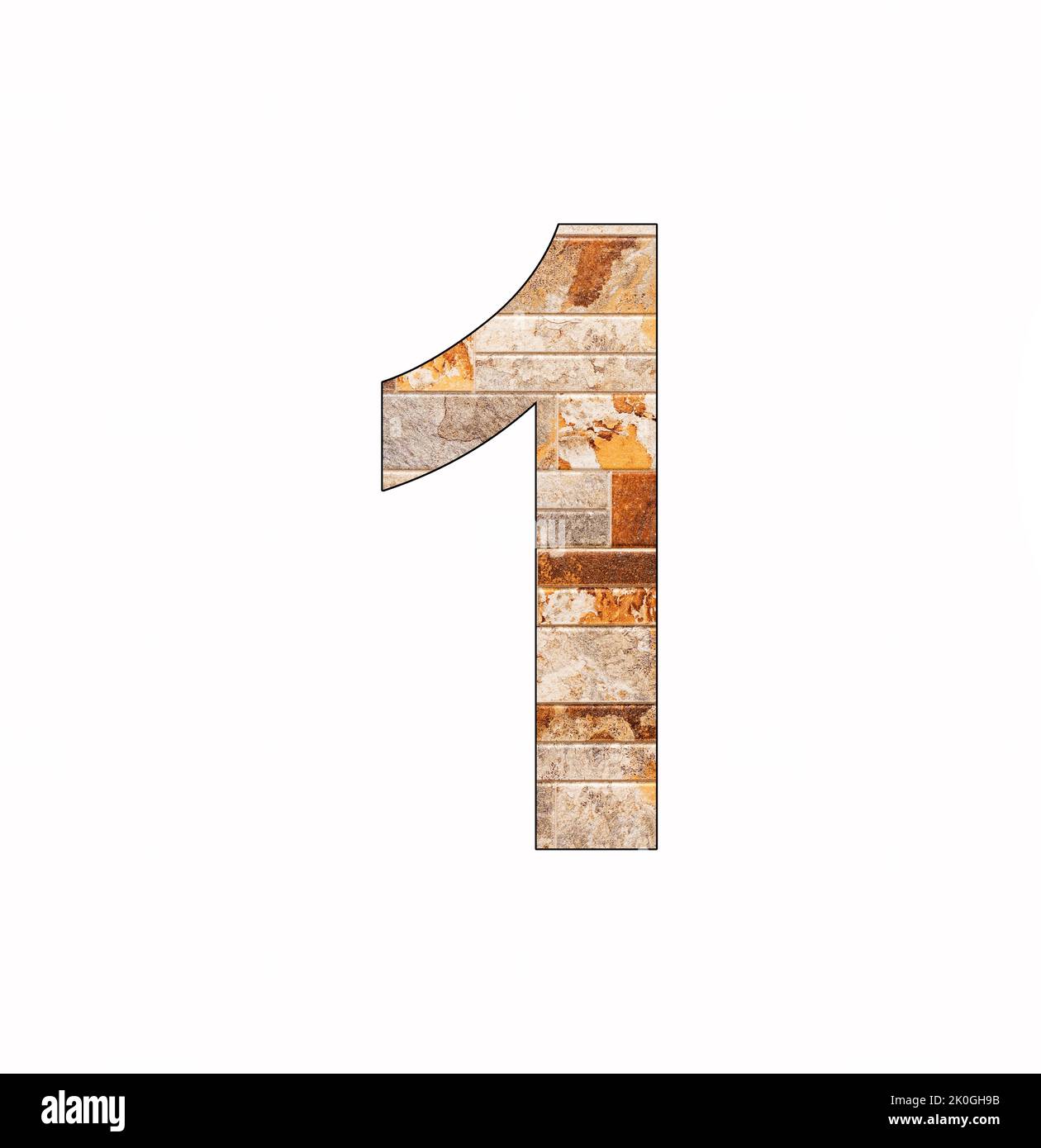 Number 1, digit on tiled background - Veneer texture Stock Photo - Alamy