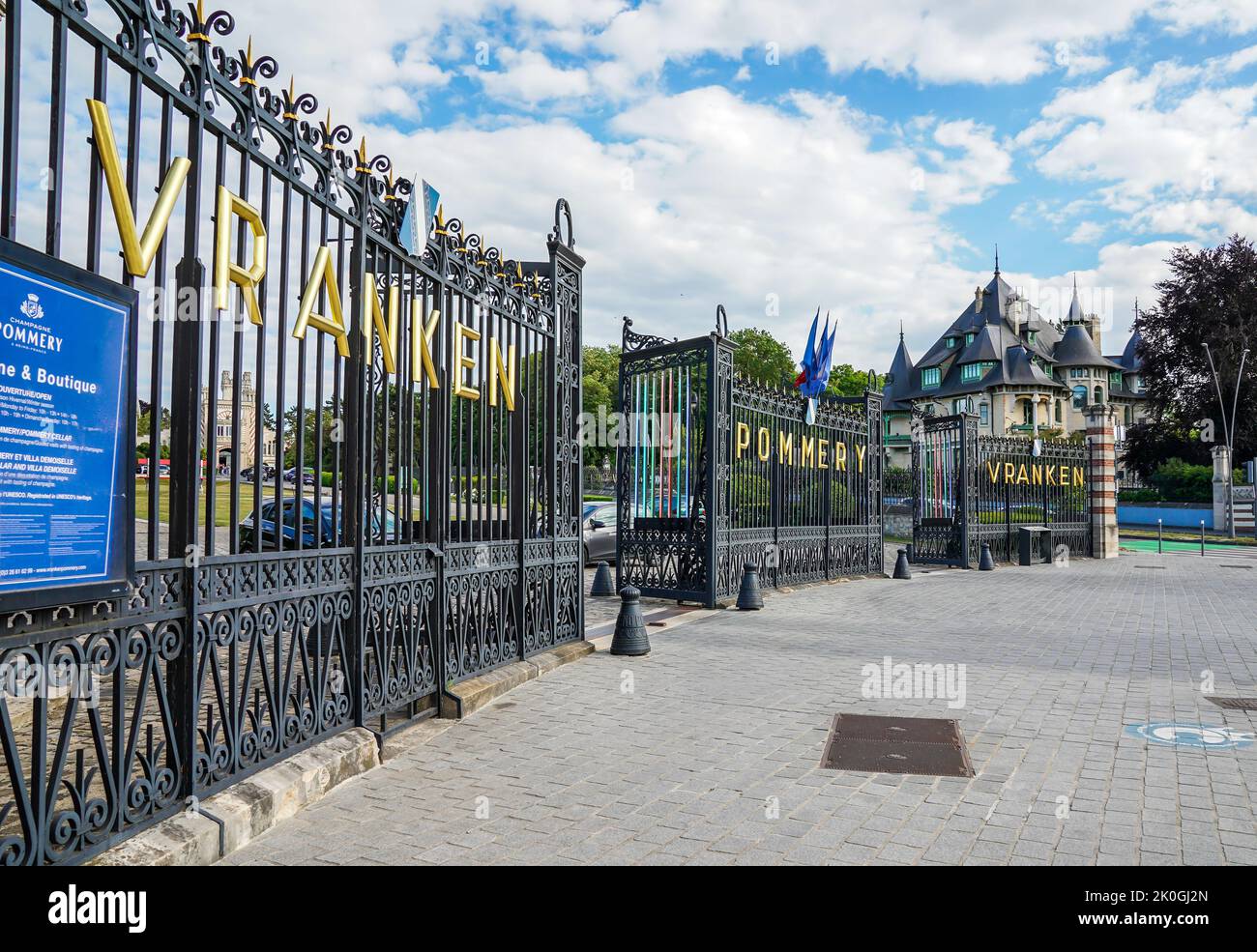 Entrance to the wine estate and historic headquarters of French ...