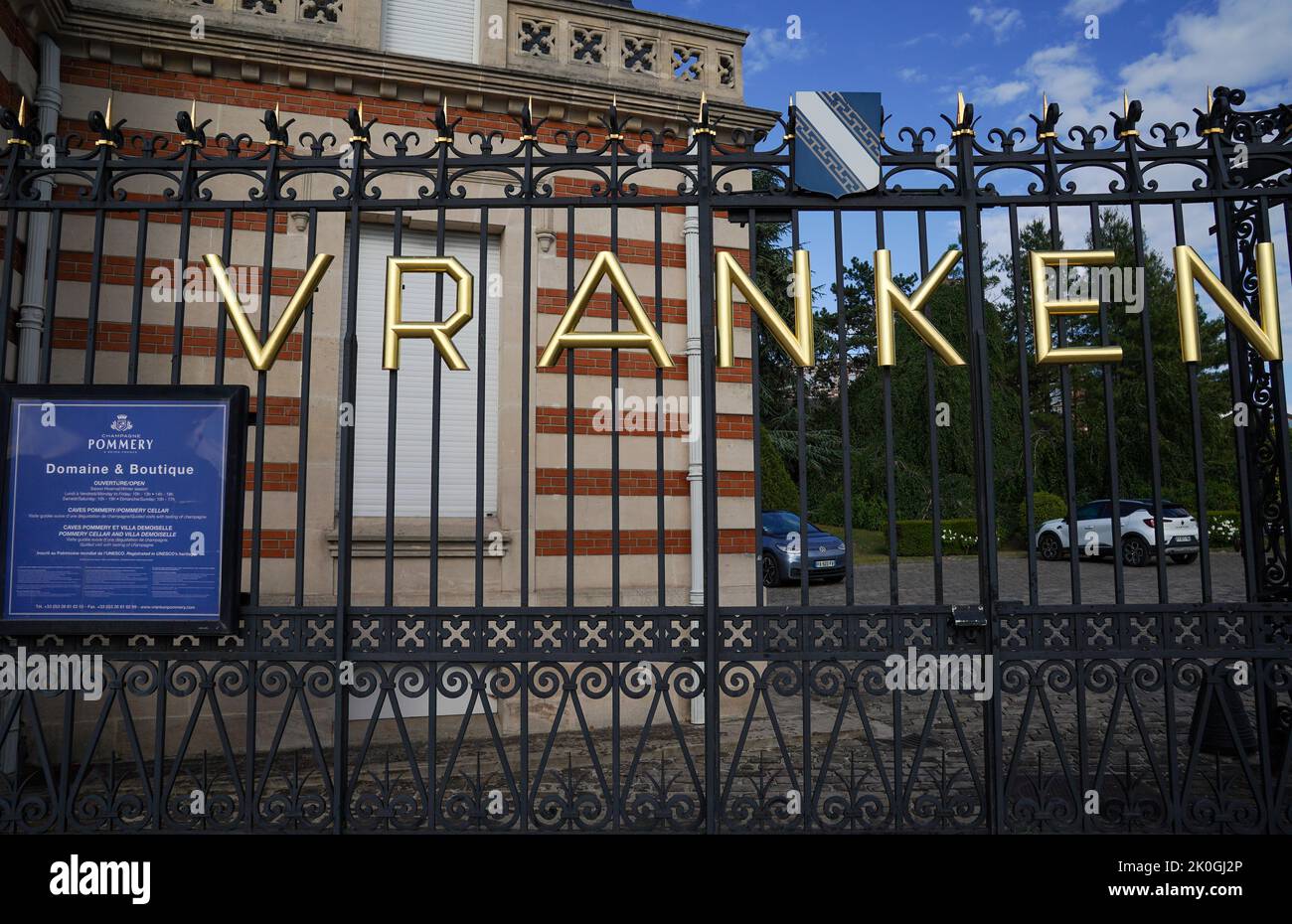 Entrance to the wine estate and historic headquarters of French ...