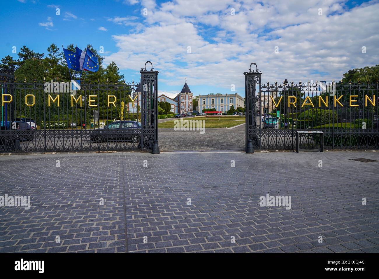 Entrance to the wine estate and historic headquarters of French ...