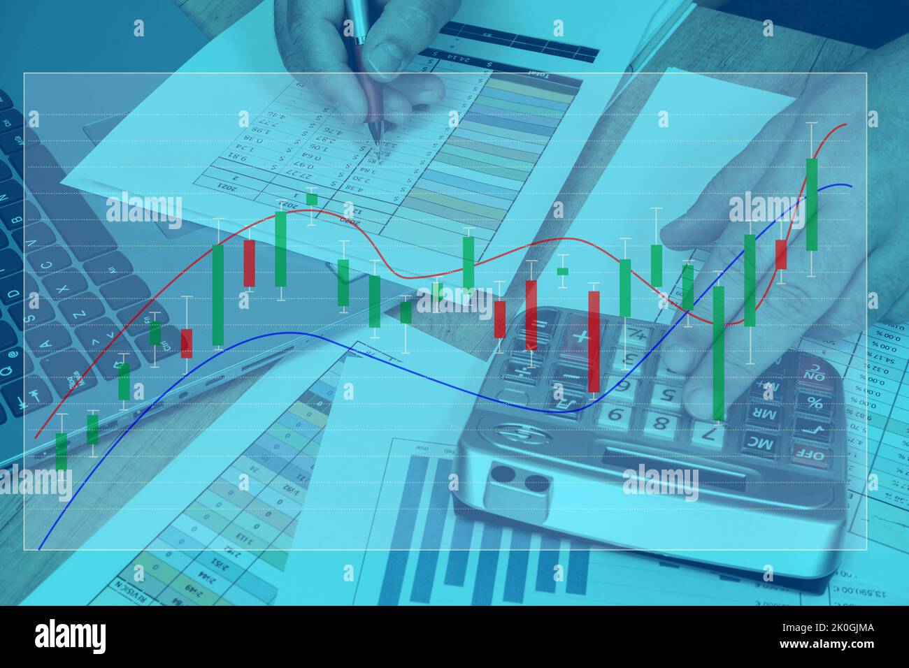 A Businessman analyzing investment. Stock market concept and stock ...