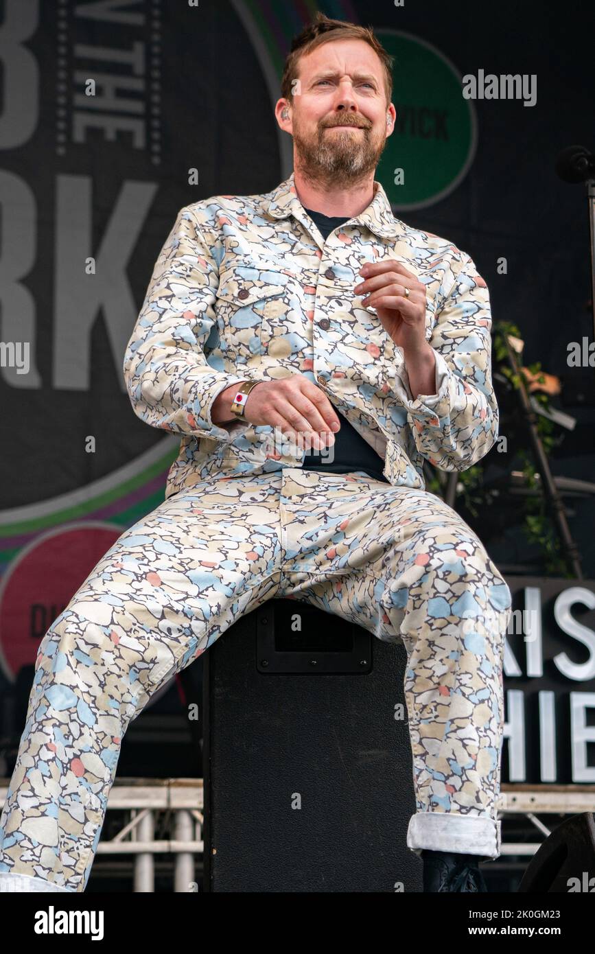 Ricky Wilson performs live on stage with Kaiser Chiefs at the festival ...
