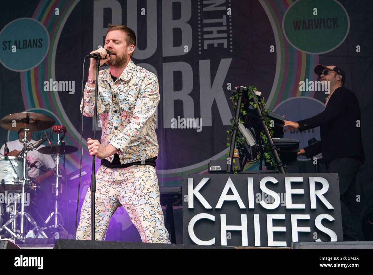 Ricky Wilson performs live on stage with Kaiser Chiefs at the festival ...
