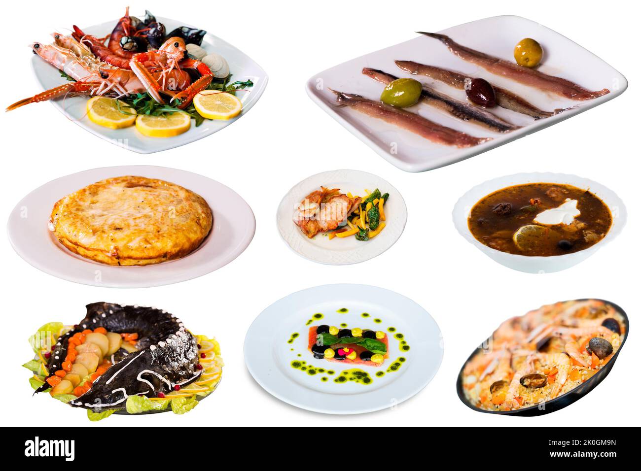 Set of dishes isolated Stock Photo - Alamy