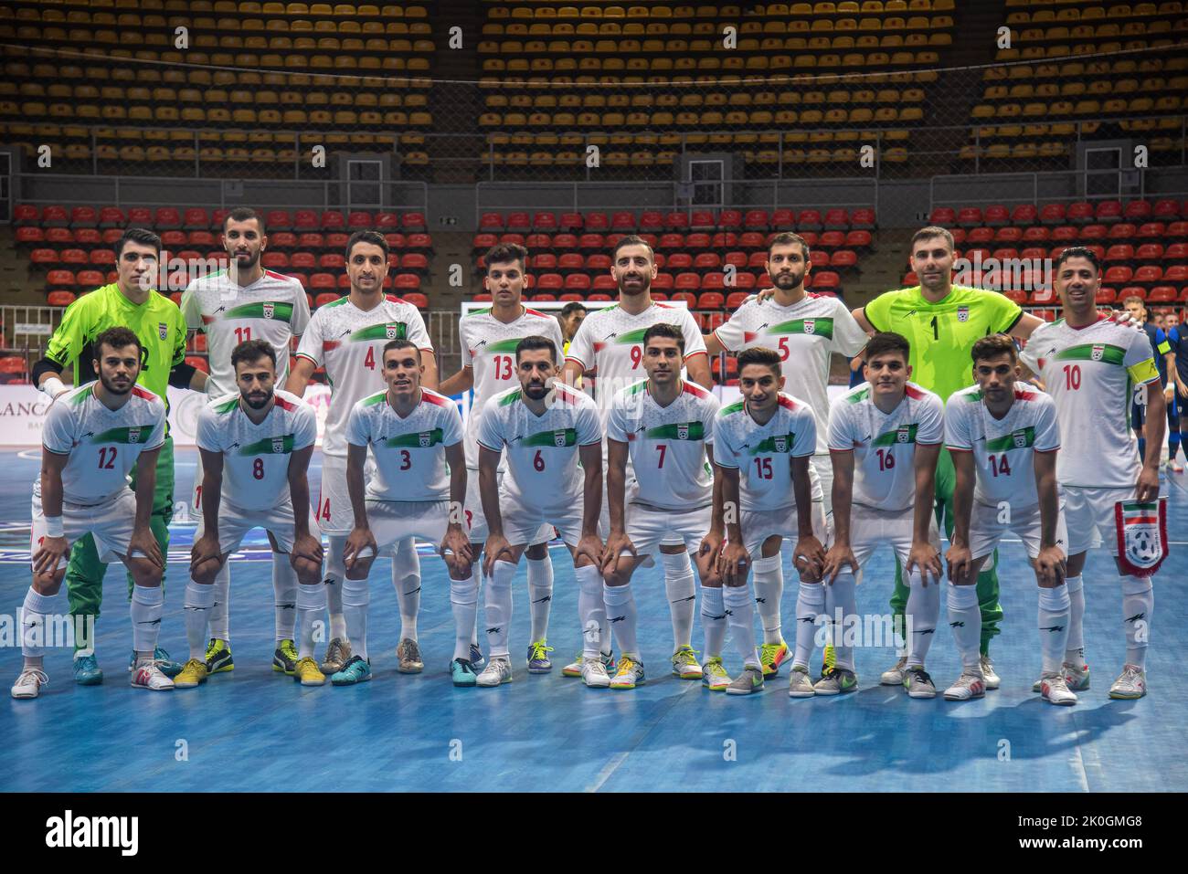Players of IR Iran team line up for a photo prior to the Continental ...