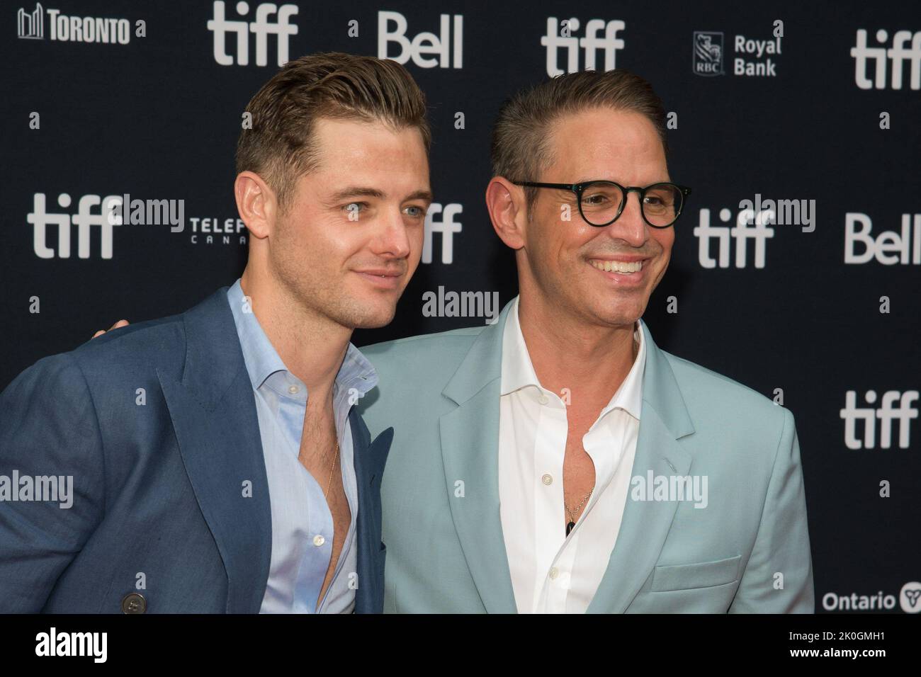 Robbie Rogers (L) and Greg Berlanti (R) attend the "My Policeman ...