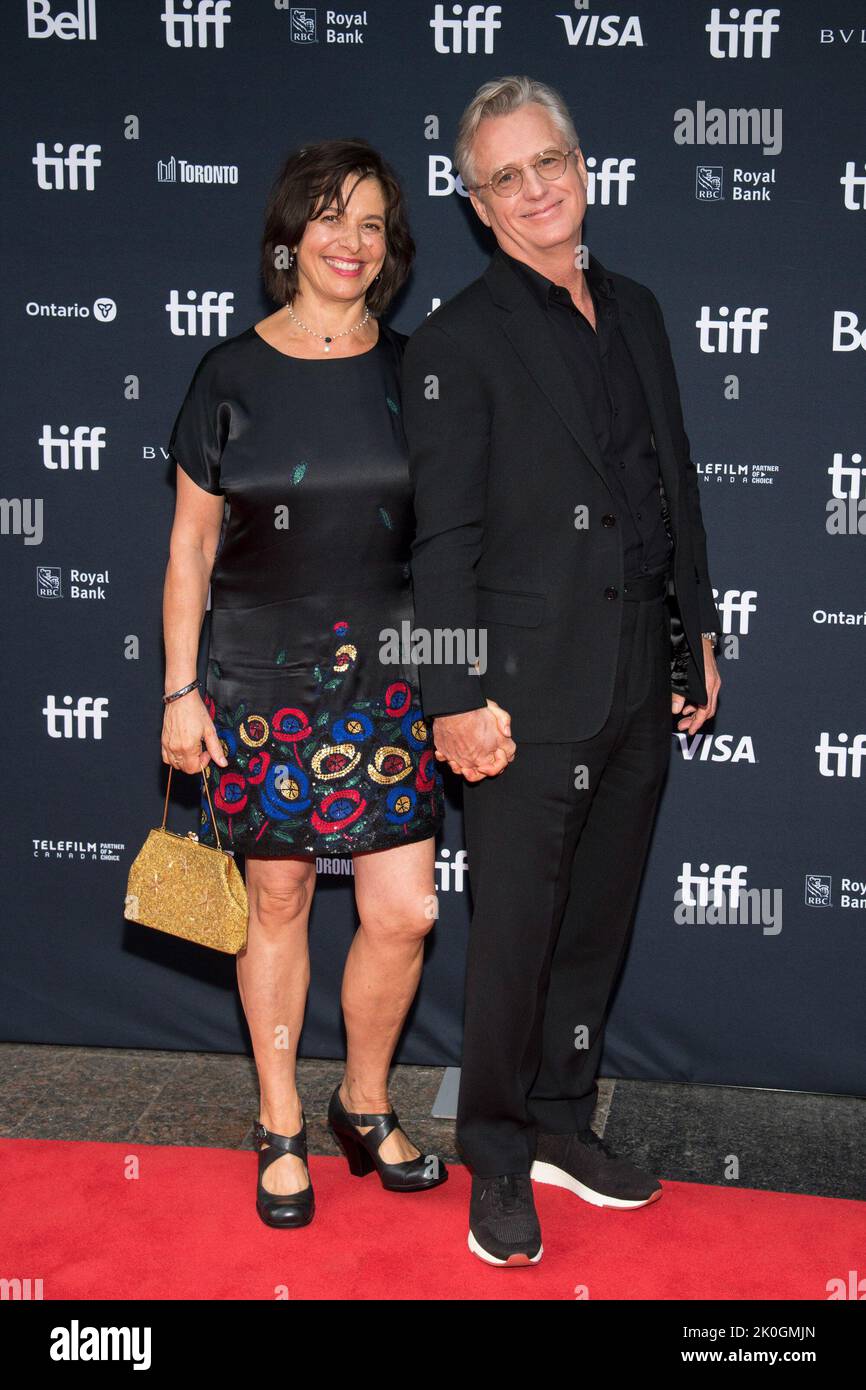 Rosalind Bennett (L) and Linus Roache (R) attend the "My Policeman ...