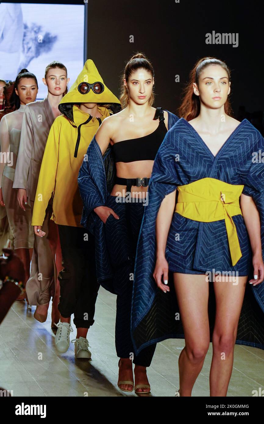 New York, USA. 11th Sep, 2022. Model on the runway during the Samantha Darryanto Spring 2023 ...