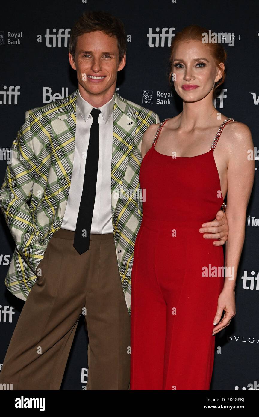 Eddie Redmayne, Jessica Chastain attends the screening of the movie The ...