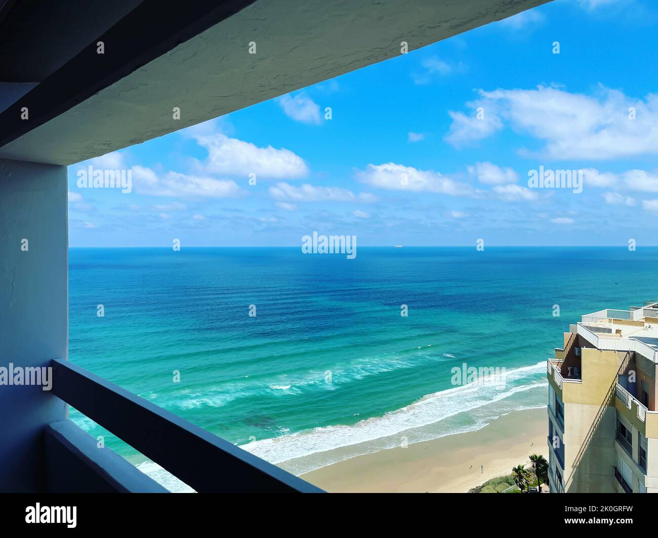 Coastline with promenade and hotels in Netanya in Israel Stock Photo ...