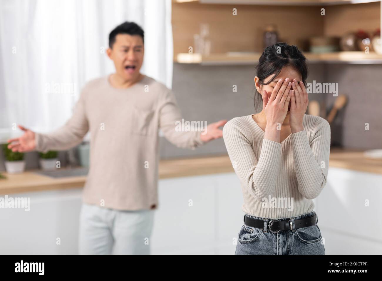 Aggressive asian husband shouting hi-res stock photography and images - Alamy