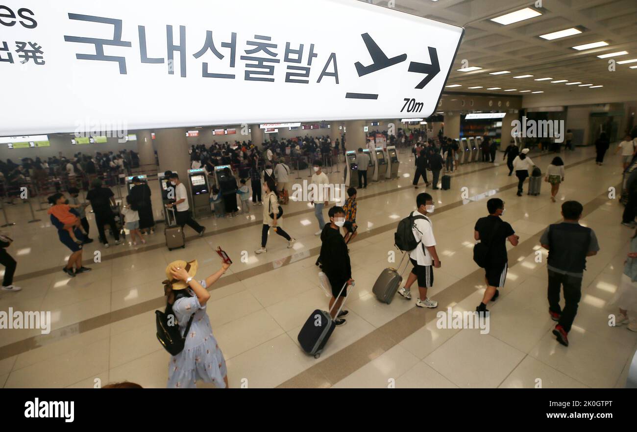 12th Sep, 2022. Final day of Chuseok Jeju International Airport on the ...