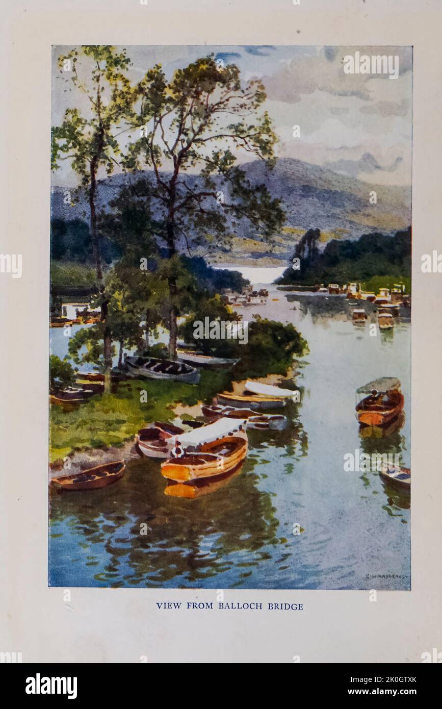 View from Balloch Bridge Painting by E. W. Haslehust, from the book ...