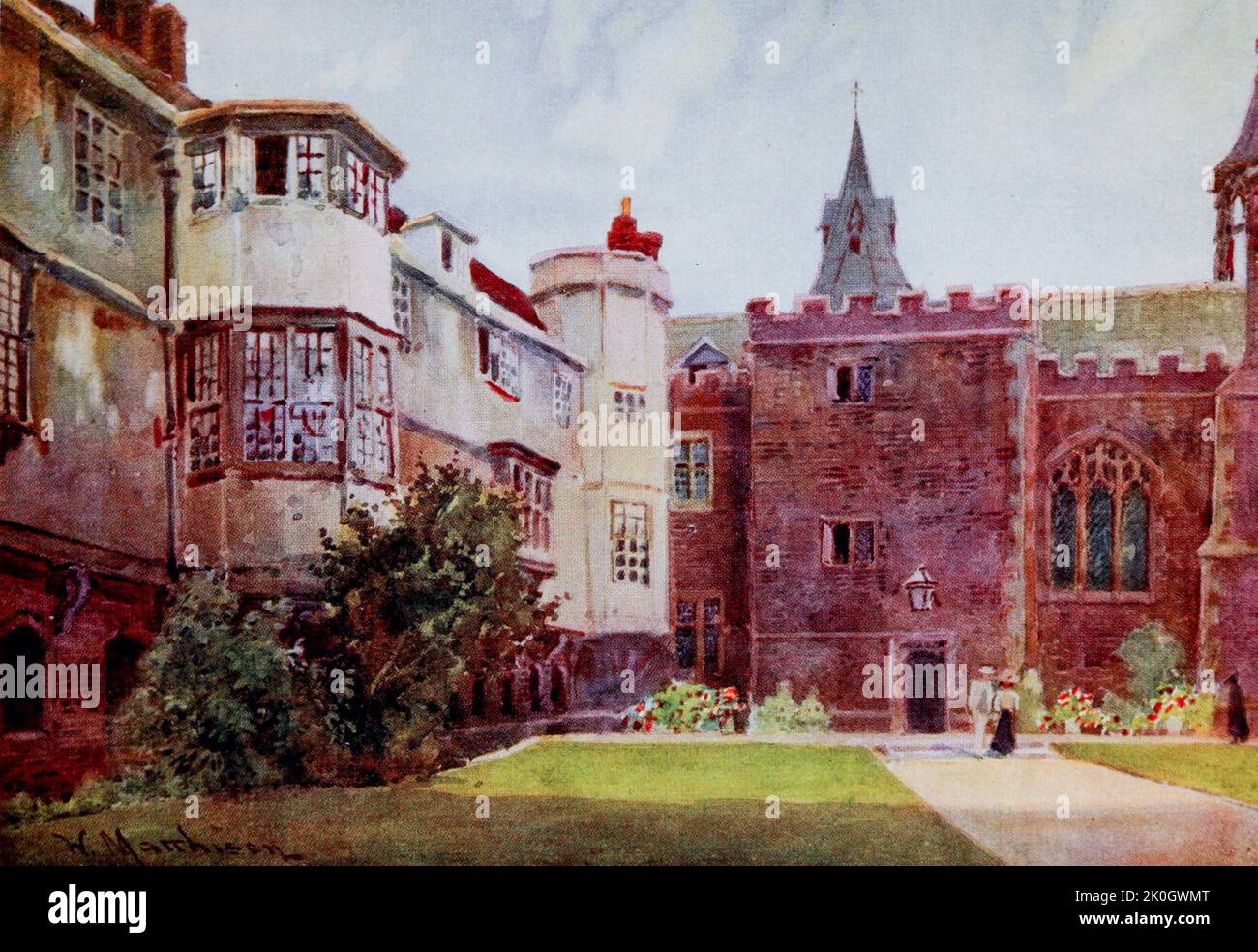 An Old Court in Queens' College Cambridge This is the Cloister Court ...