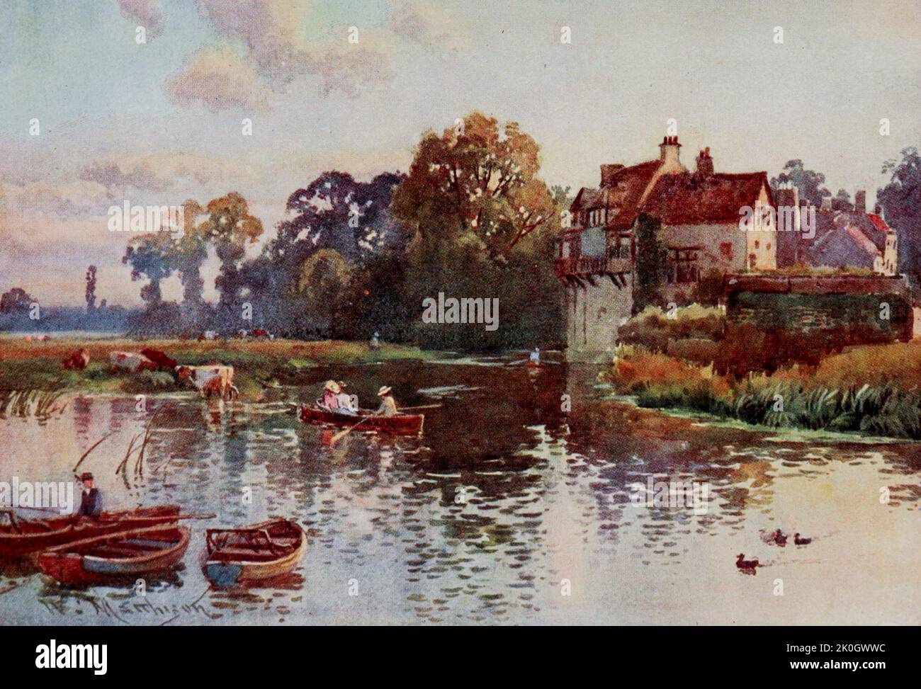 The Granary on the Cam Coe Fen is on the left, and Prof. George Darwin ...