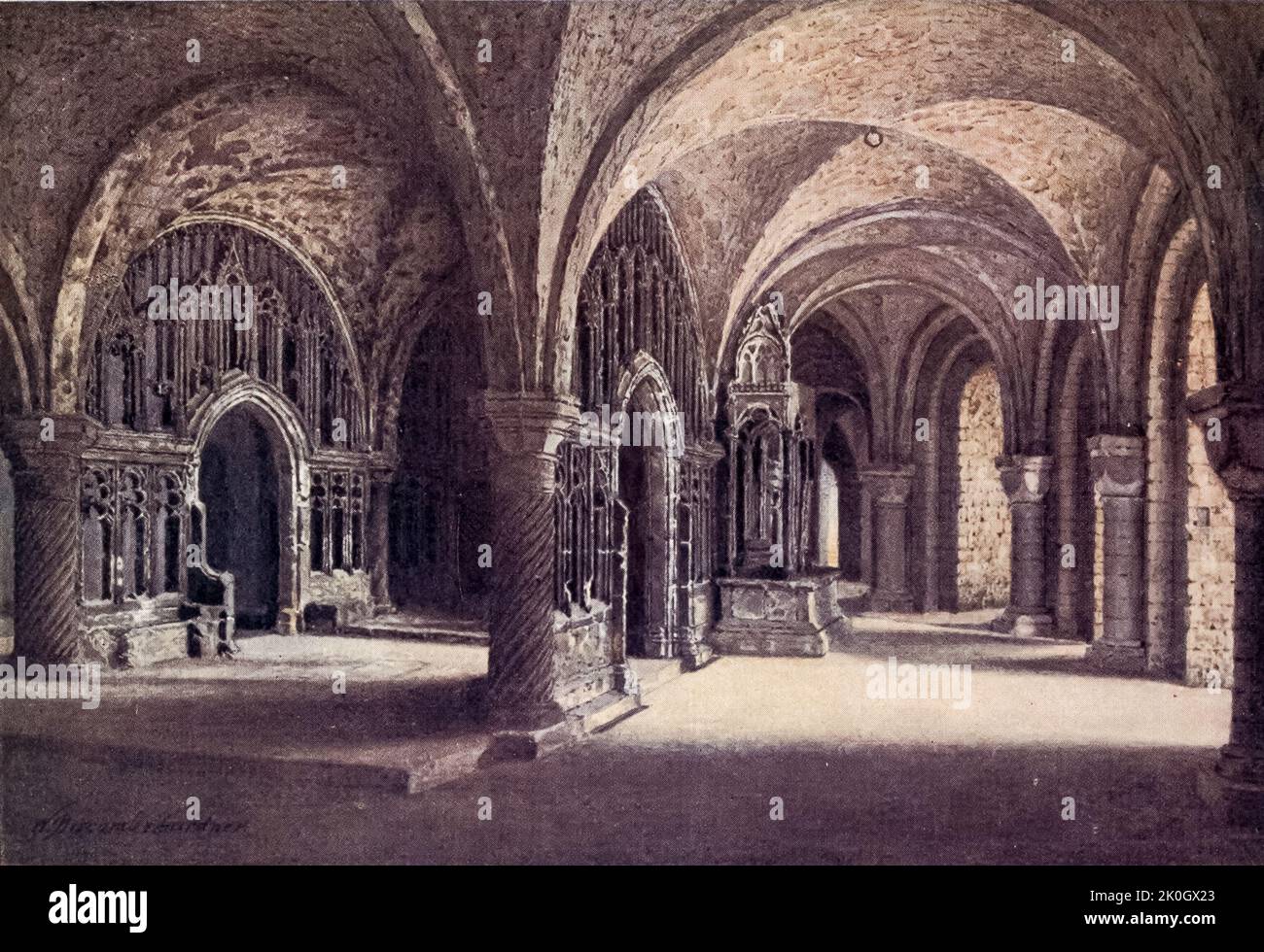 The Chapel of "Our Lady" in the Undercroft Canterbury. Painted by W ...