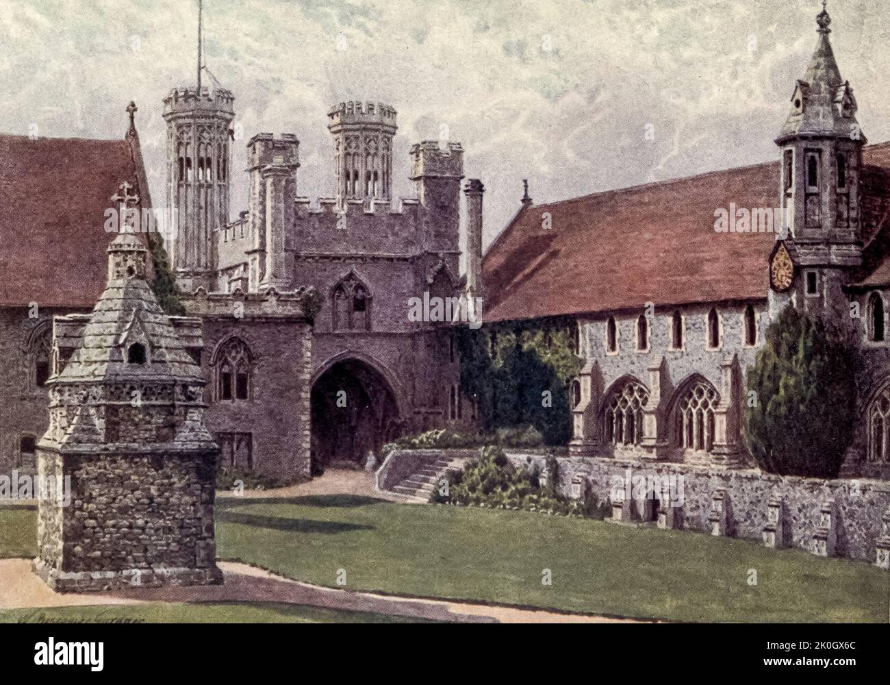 The Quadrangle, St Augustine's College Canterbury. Painted by W ...