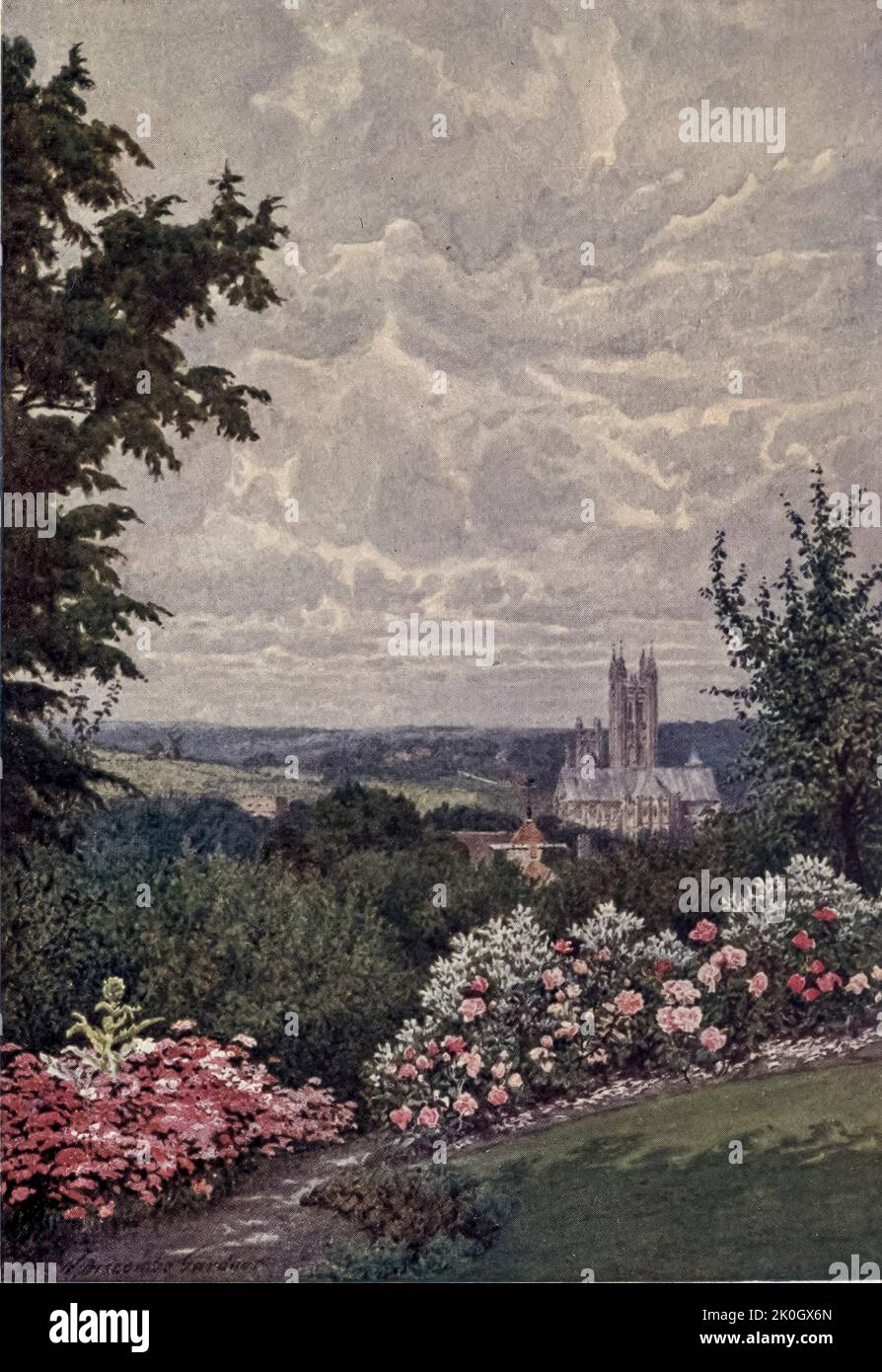 The Cathedral, St Martin's Church Tower, and Harbledown From the Priory ...