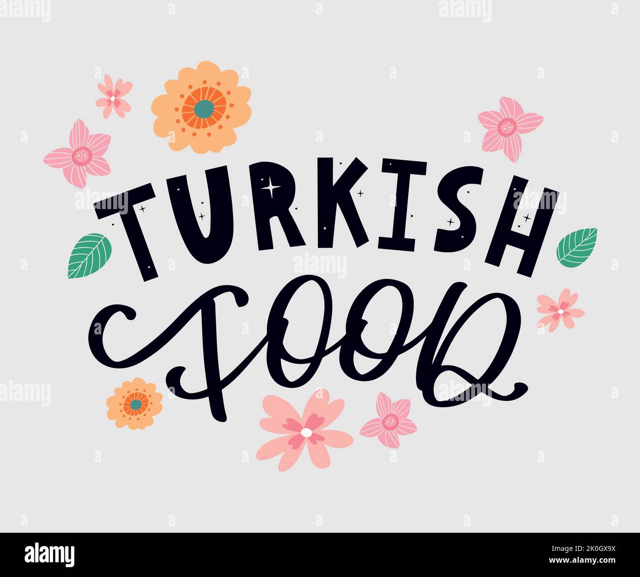 Turkish food letter. Design element. Traditional design. Vector ...