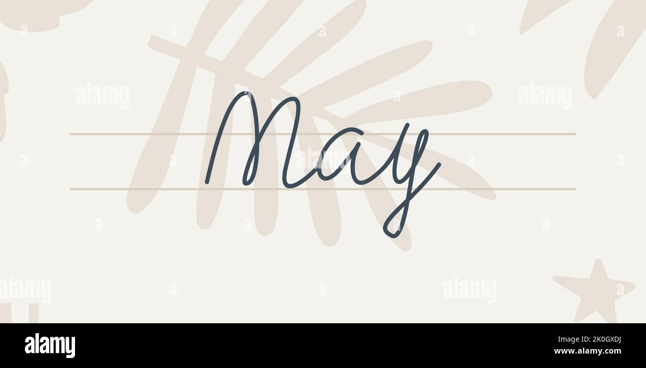 May. Handwriting text of the month of the year. Hand drawn lettering on ...