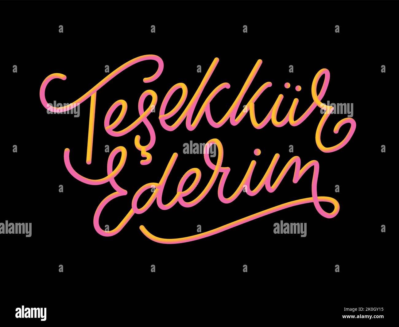 Text in the Turkish: Thank you. Lettering. Ink illustration. Modern ...