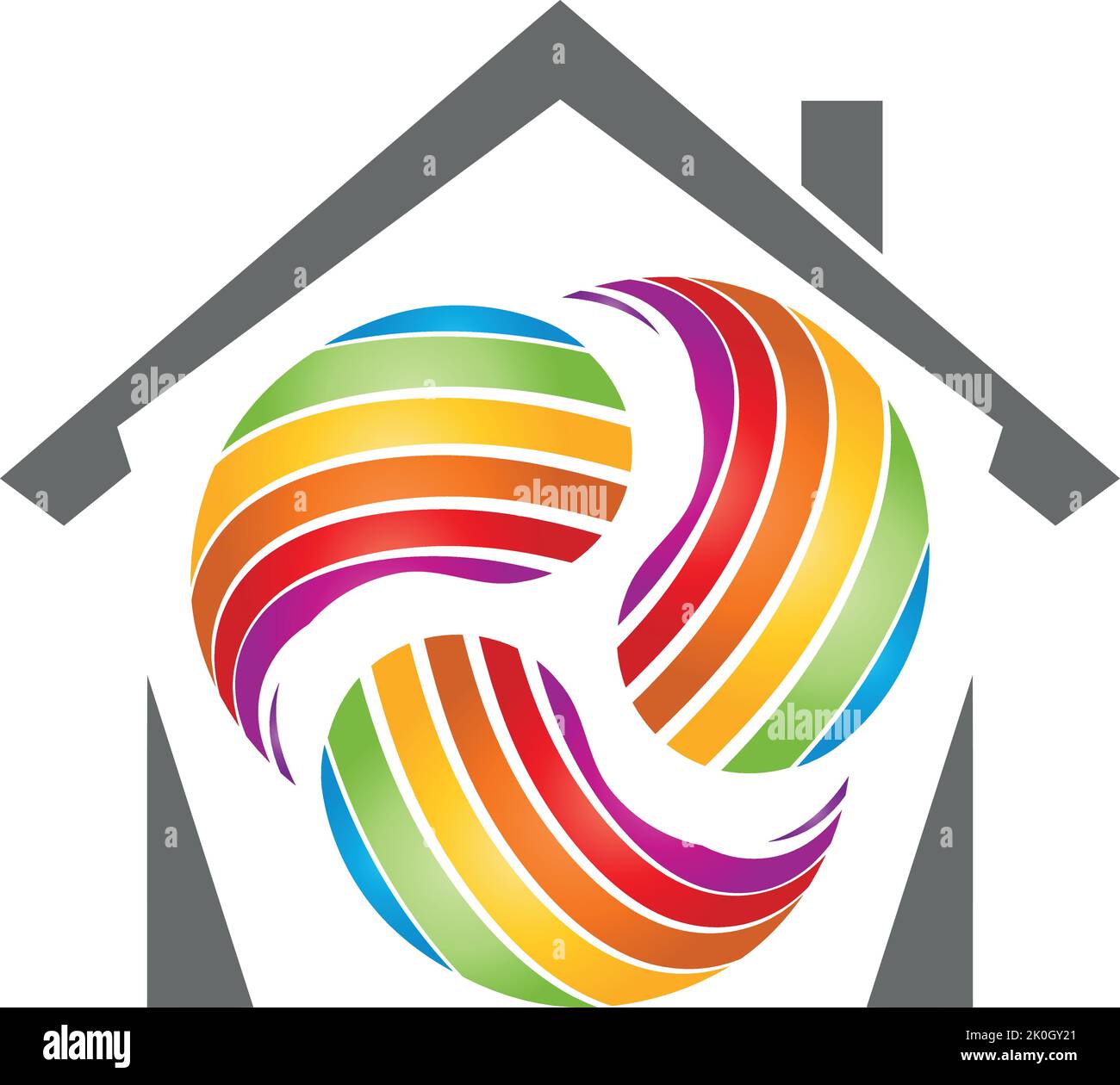House in color, painter, printer, craftsman, logo Stock Vector Image ...