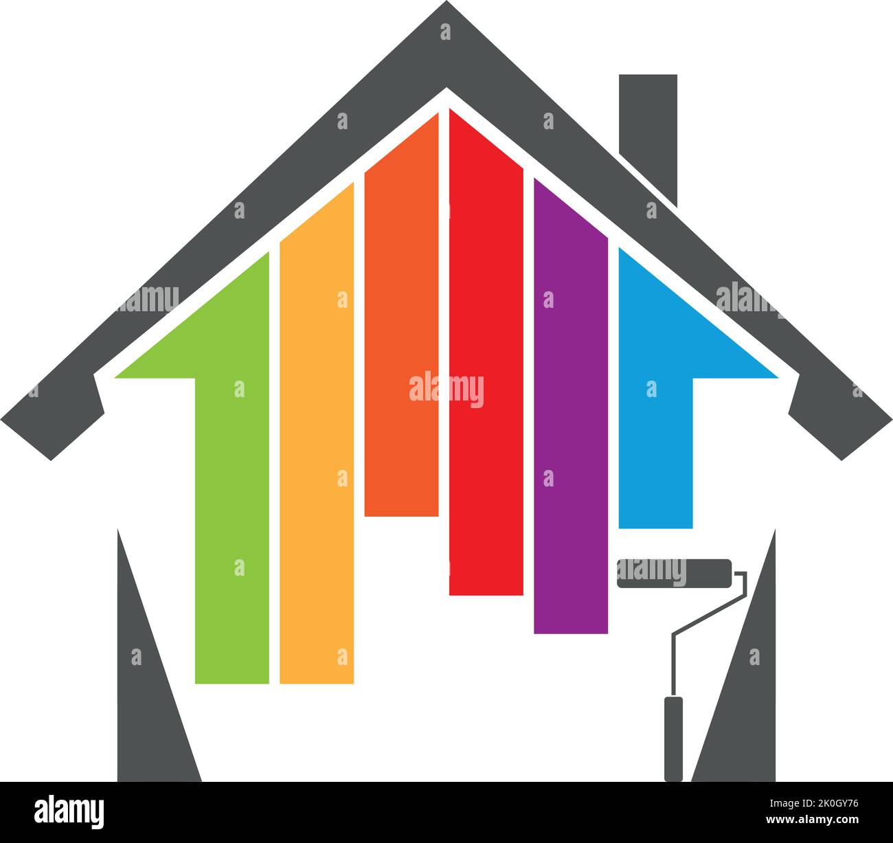 House in color, painter, printer, craftsman, logo Stock Vector Image ...