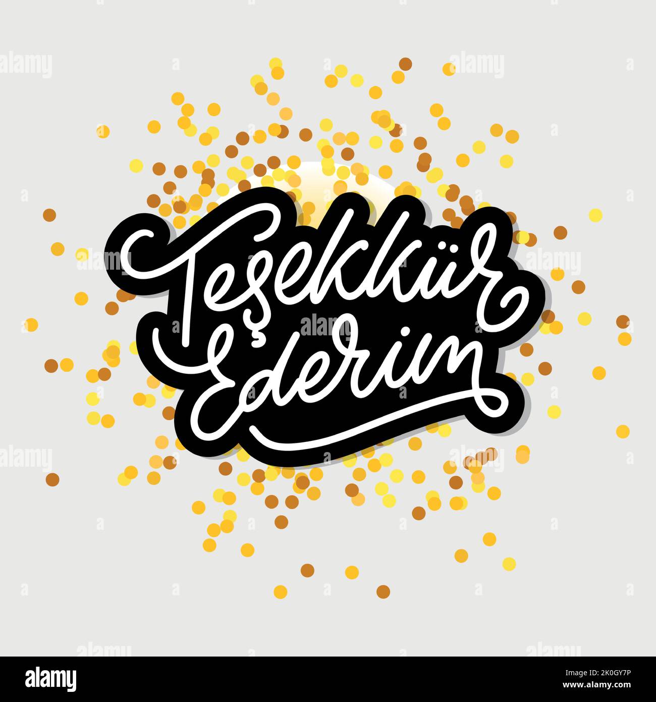 Text in the Turkish: Thank you. Lettering. Ink illustration. Modern ...