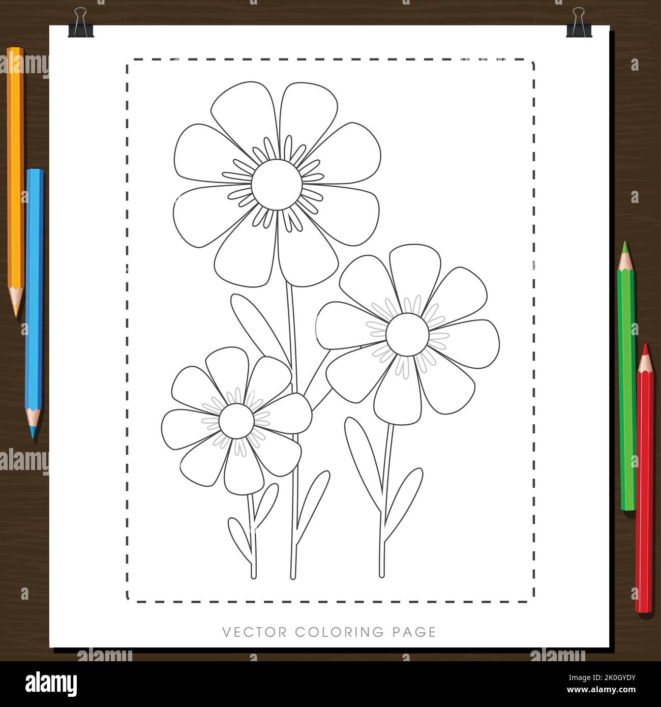 Cute flower coloring vector vectors hi-res stock photography and images ...
