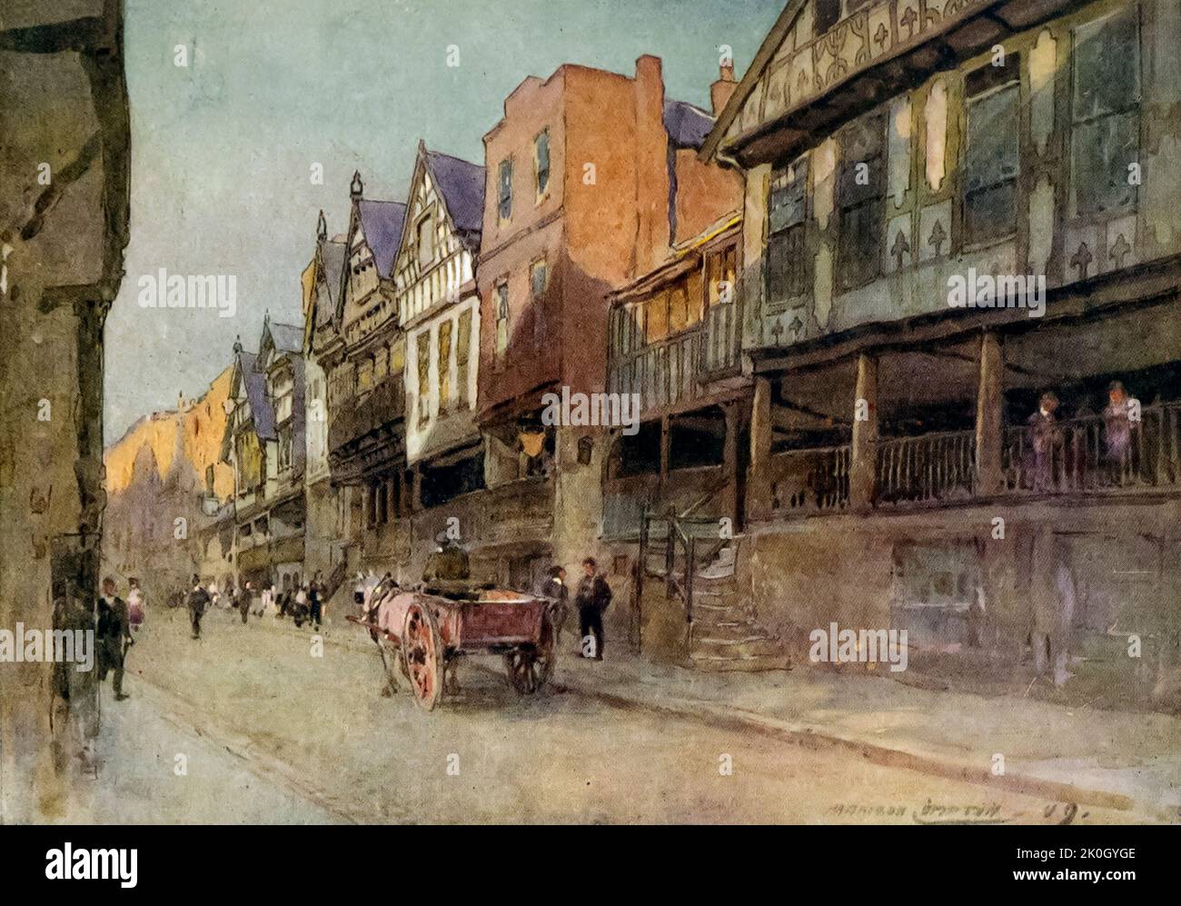 Watergate Street Chester from ' Chester water-colours ' by Compton, E ...