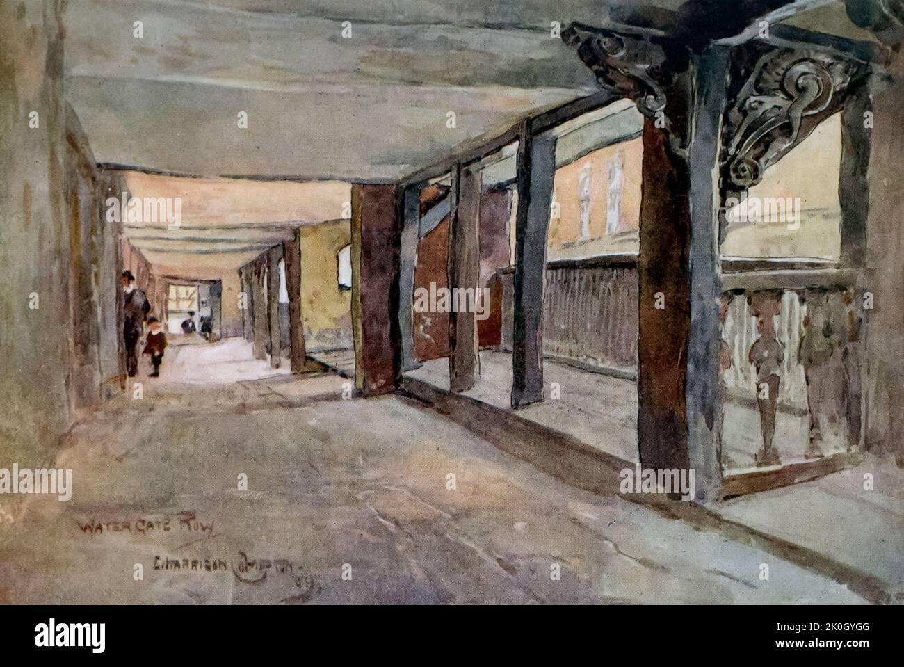 Watergate Row, Chester South Side from ' Chester water-colours ' by ...