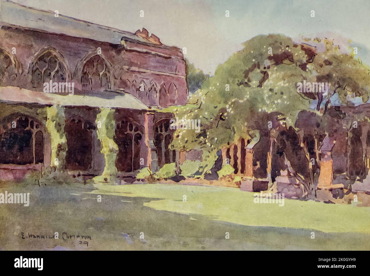 The Cloister Garth, Chester North-East Corner from ' Chester water ...