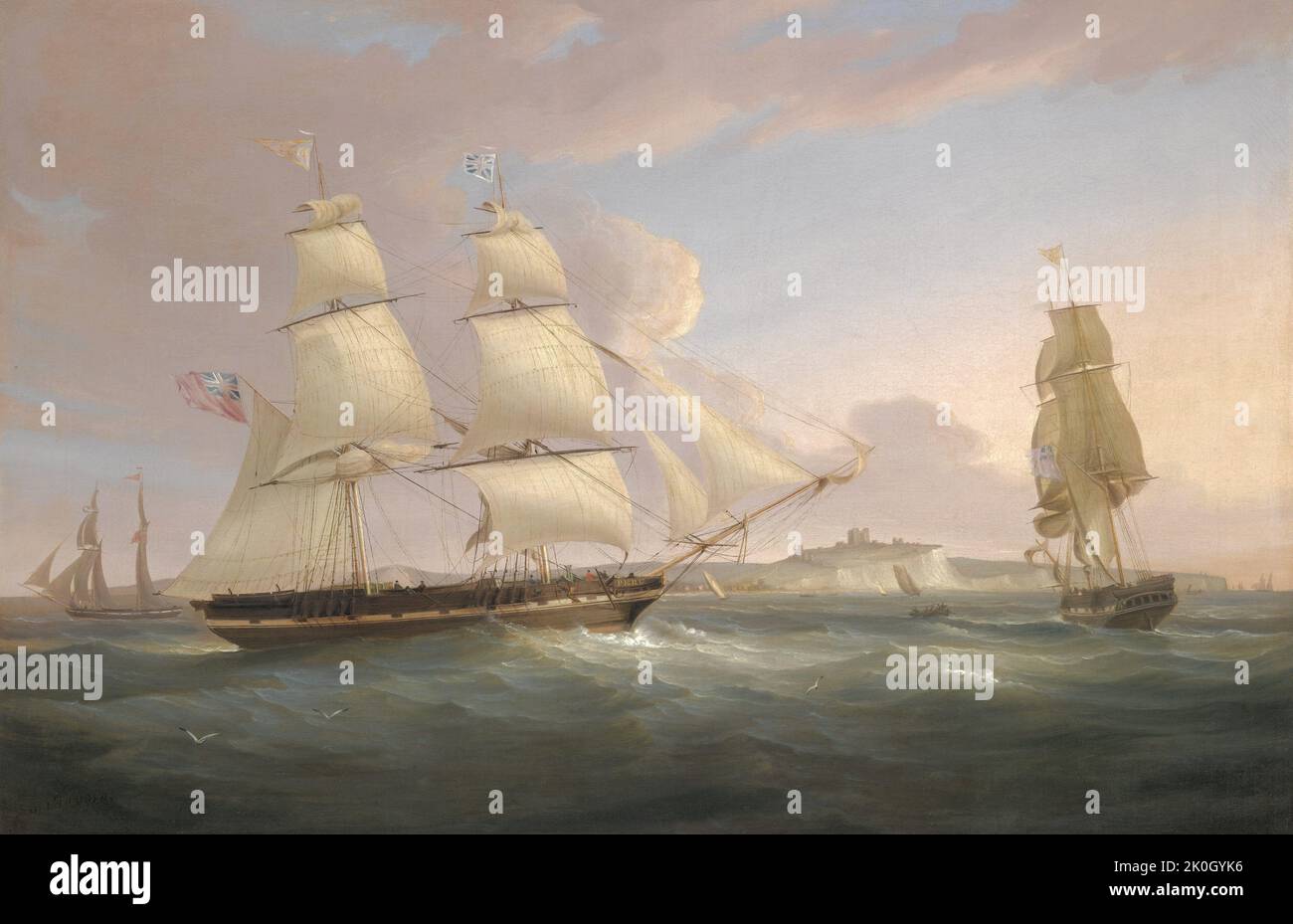 The Merchant Snow Peru off Dover Oil Painting by William John Huggins ...