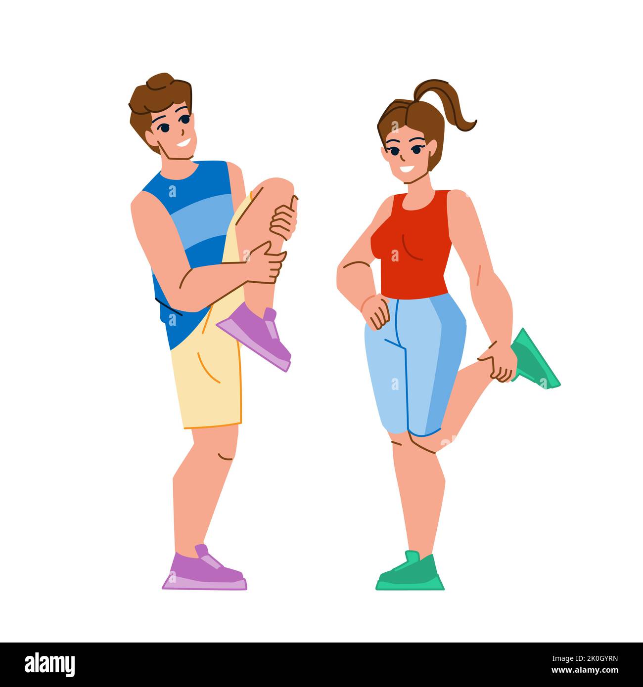 couple exercising vector Stock Vector Image & Art - Alamy