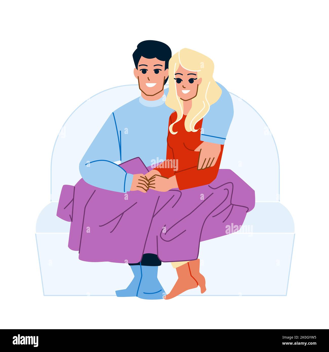 couple watching tv vector Stock Vector Image & Art - Alamy