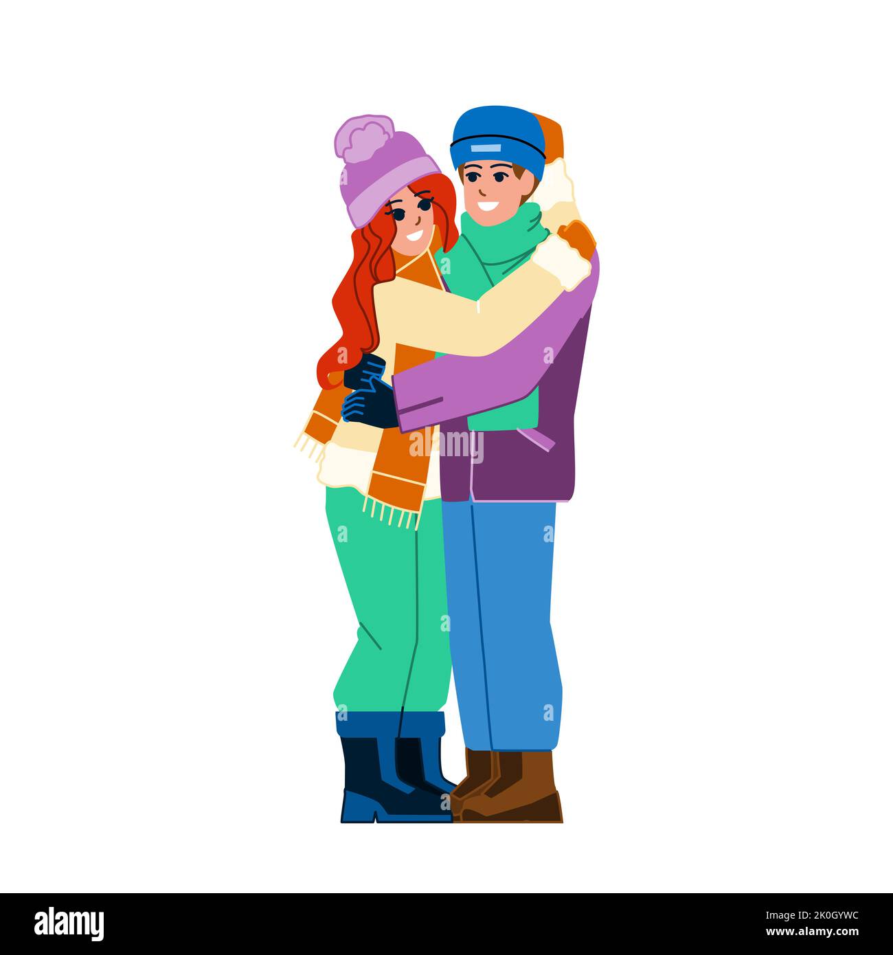 couple winter vector Stock Vector Image & Art - Alamy