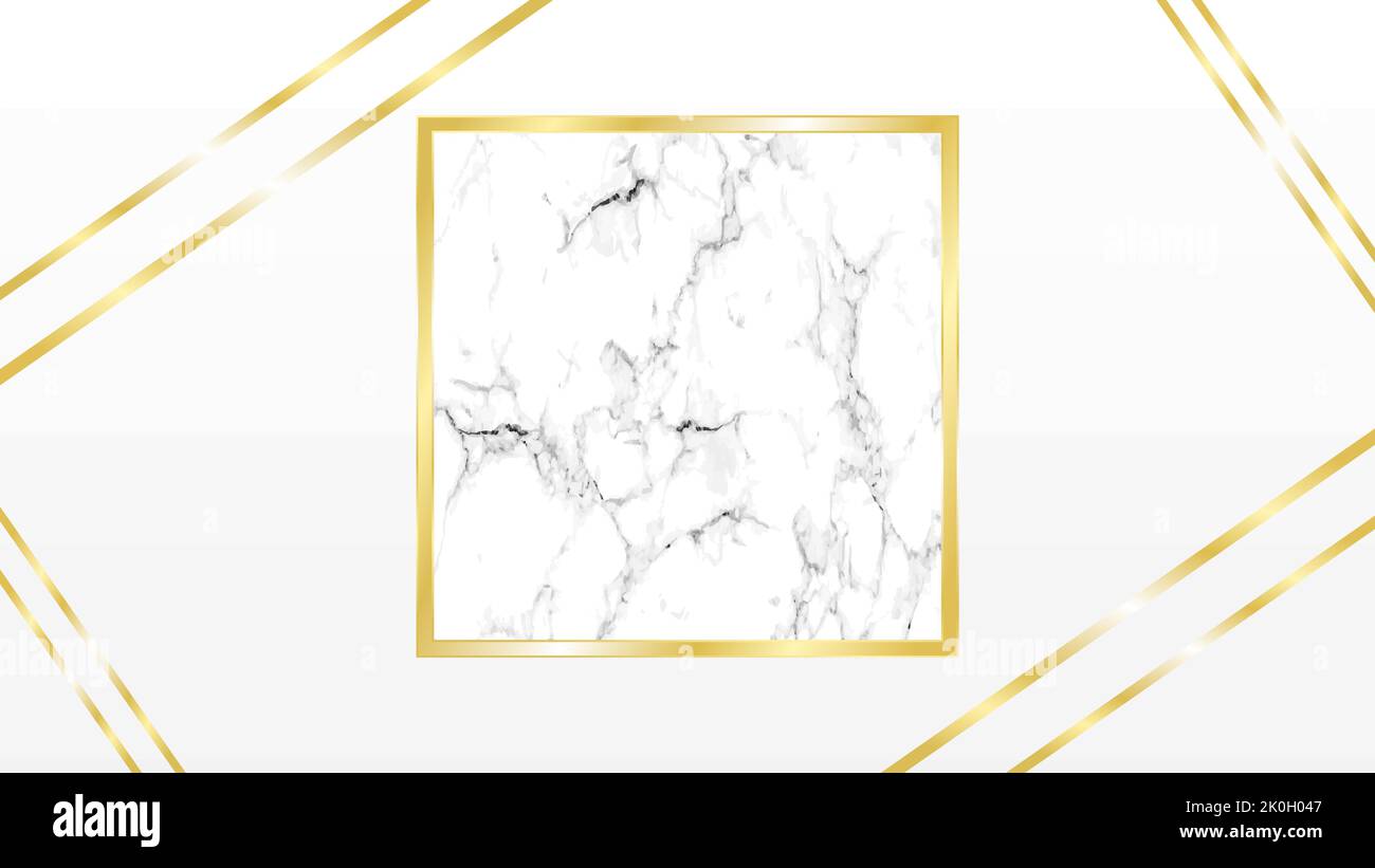 white marble mockup invitation background poster with golden details in ...