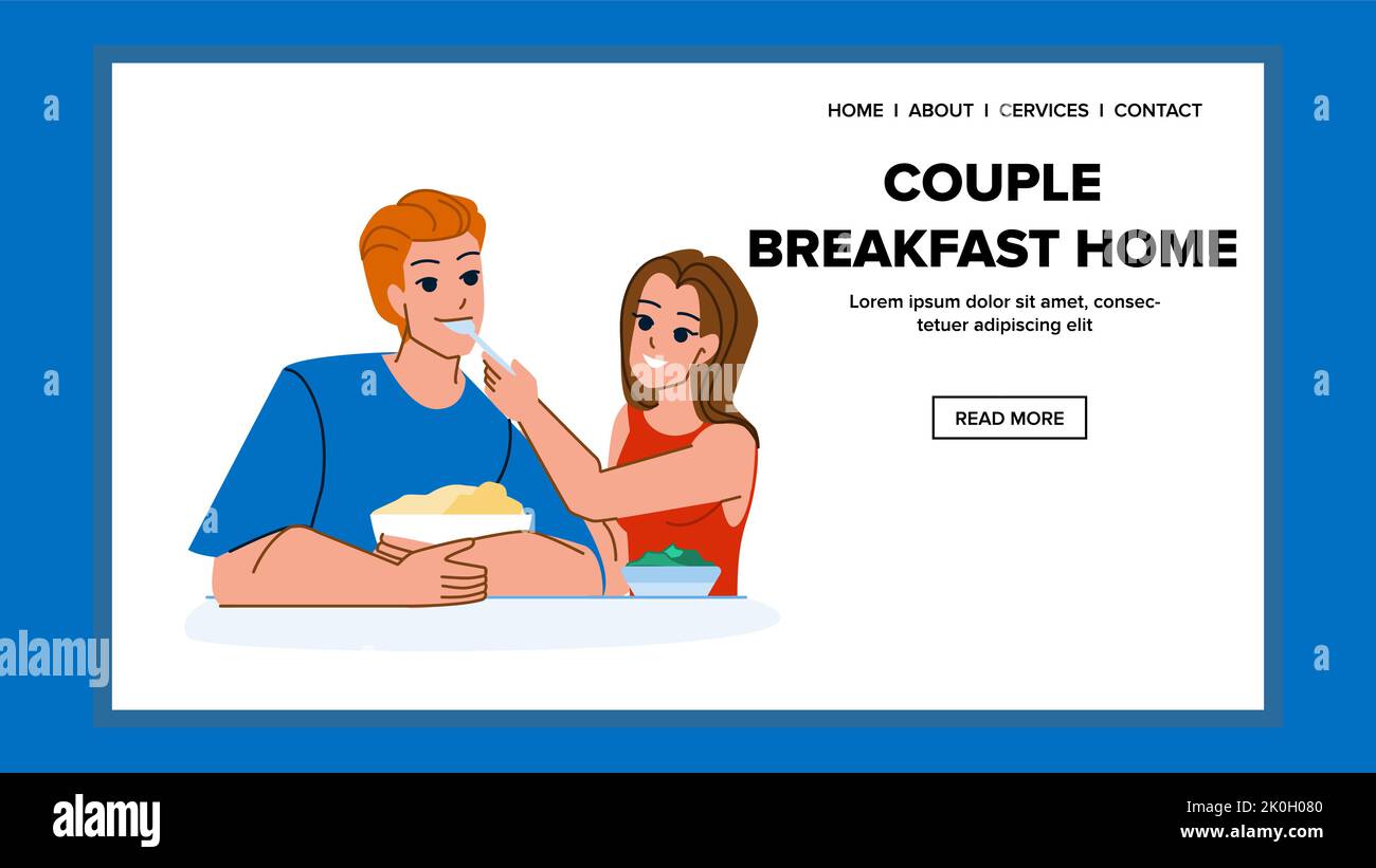 couple breakfast home vector Stock Vector Image & Art - Alamy