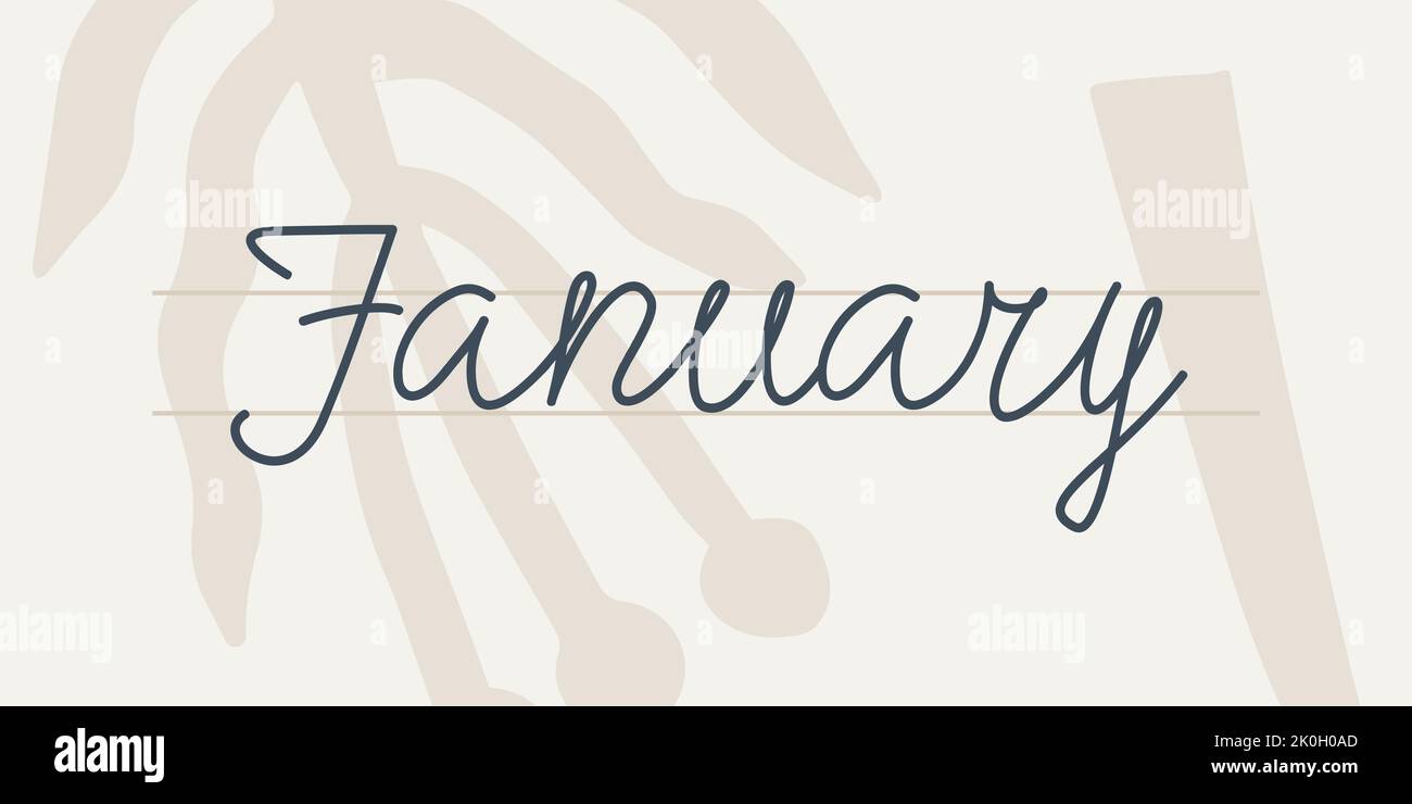 January. Handwriting text of the month of the year. Hand drawn ...