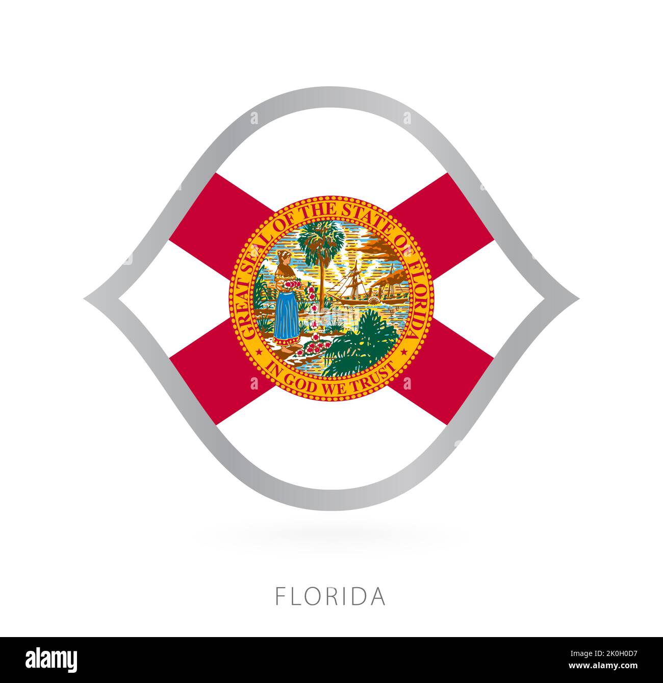 Florida national team flag in style for international basketball competitions. Vector sign Stock ...