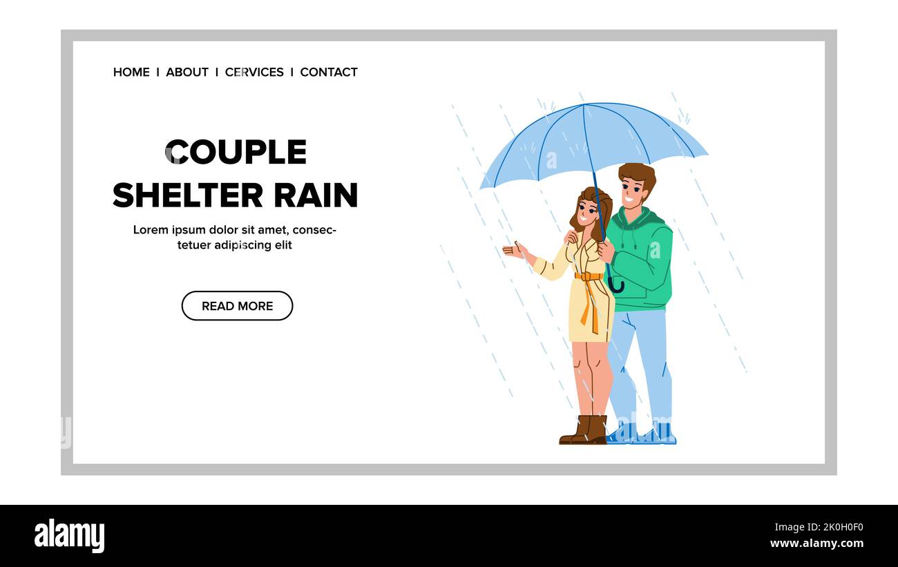 couple shelter rain vector Stock Vector Image & Art - Alamy