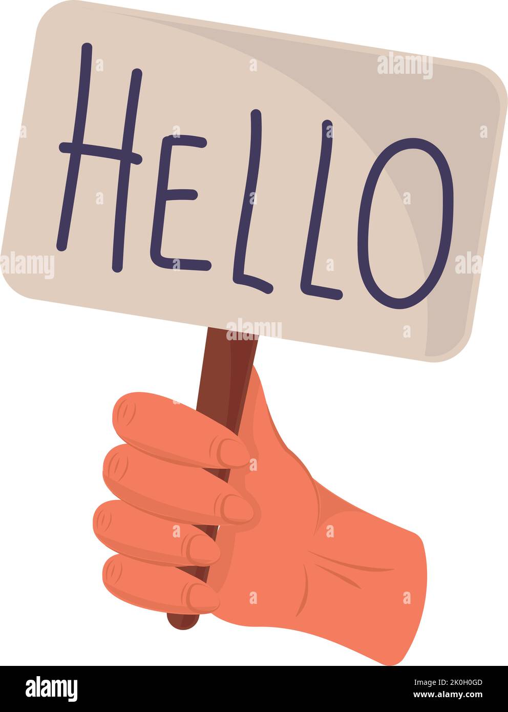 hand with hello placard icon Stock Vector Image & Art - Alamy