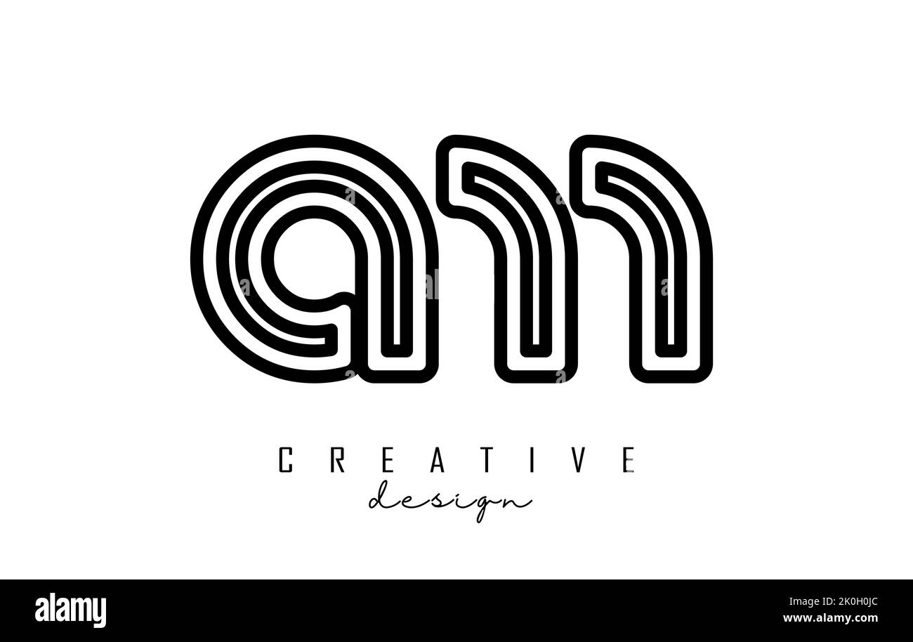 Outline letters am a m logo with a minimalist design. Letters with ...
