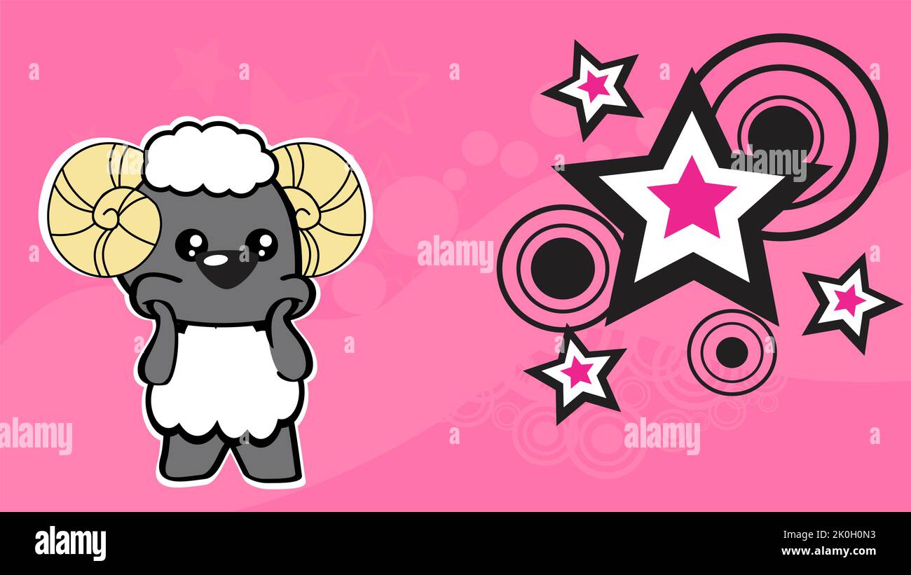 chibi kid ram cartoon background poster illustration in vector format ...