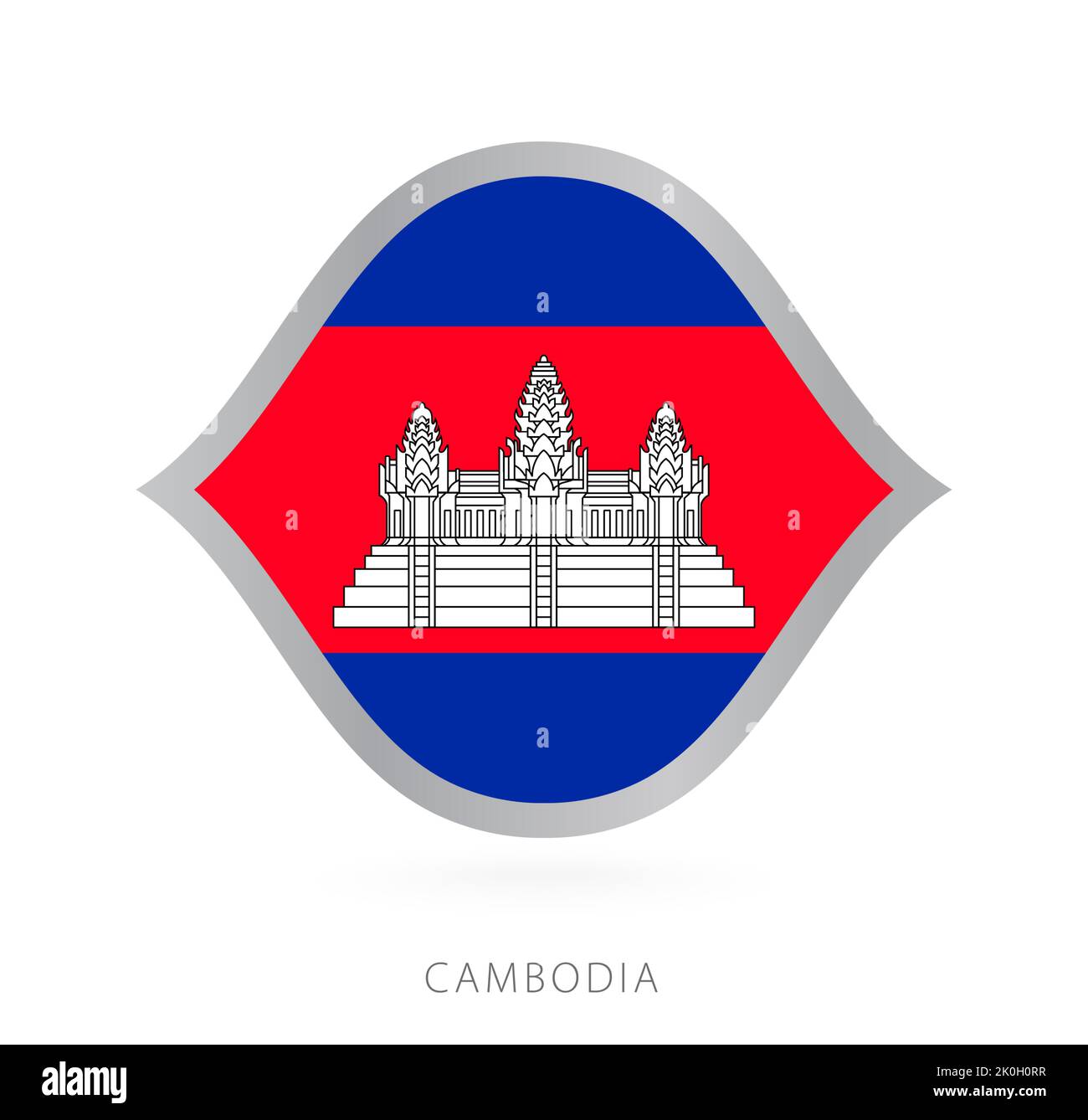 Cambodia national team flag in style for international basketball competitions. Vector sign ...