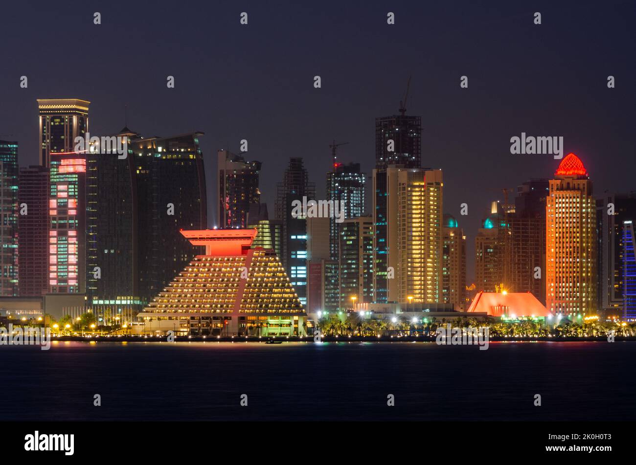 Doha City Center at night, Qatar Stock Photo - Alamy