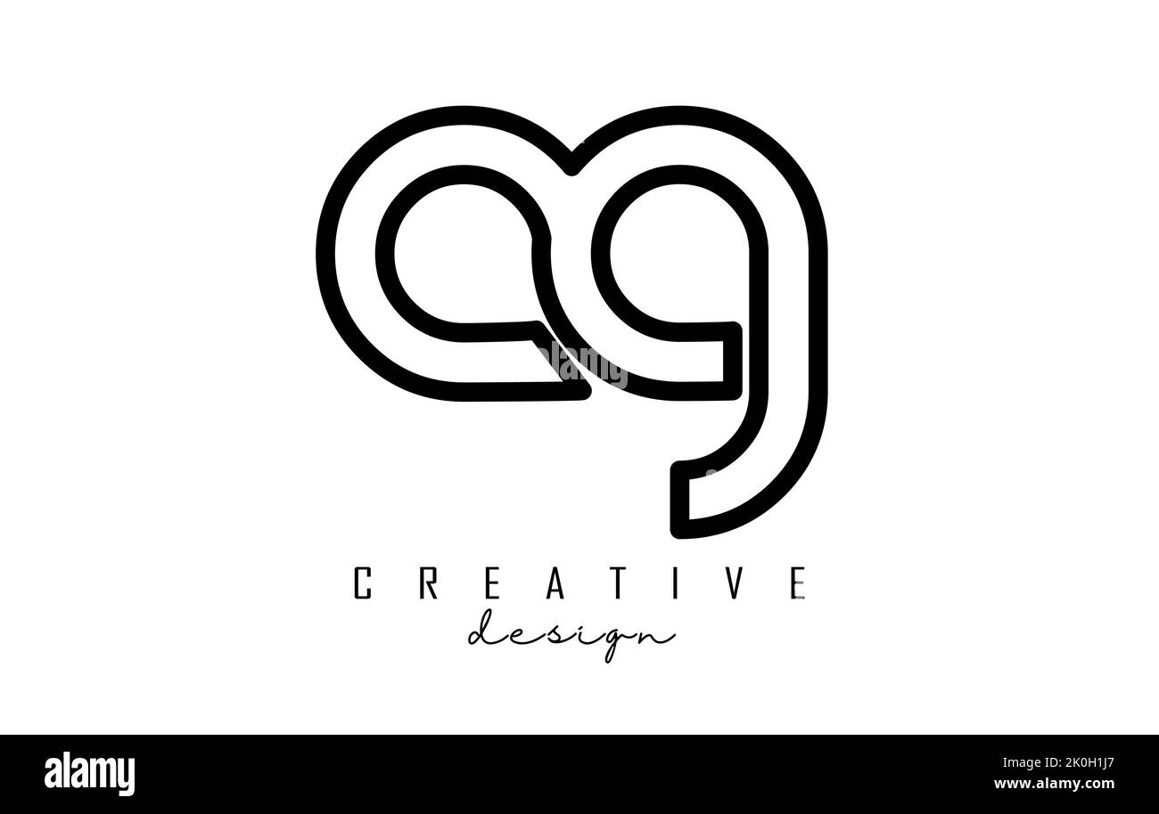 Outline letters ag a g logo with a minimalist design. Letters with ...