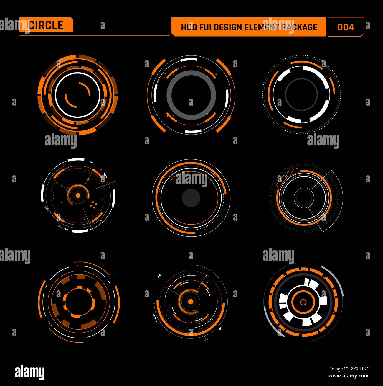 HUD FUI Design element, Circle for game and movie decoration, Cyber ...
