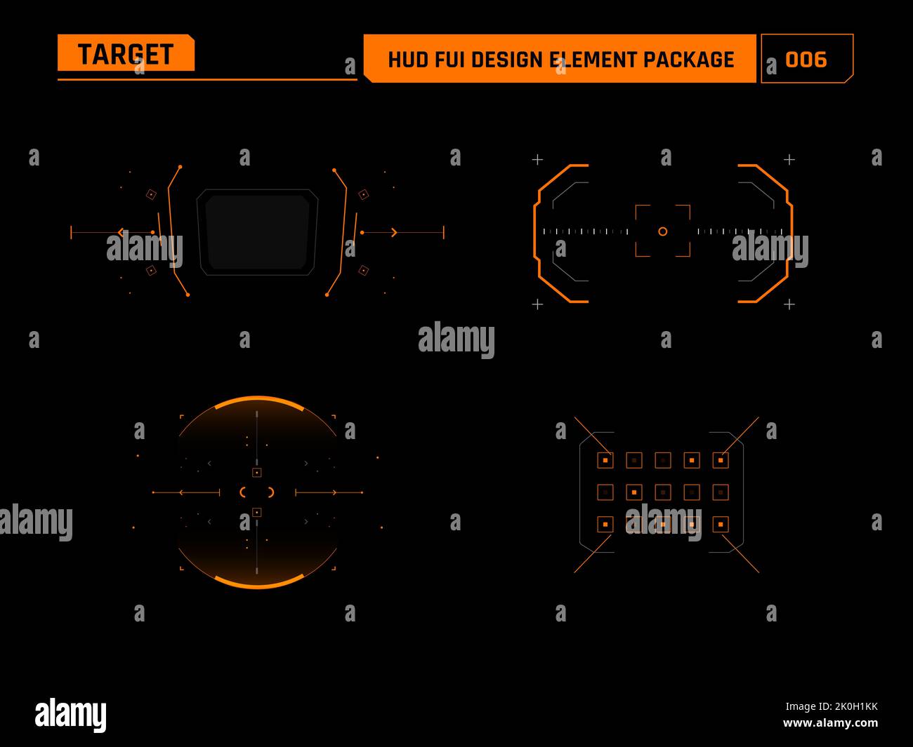 HUD FUI Design element, Aim target scale for game and movie decoration ...