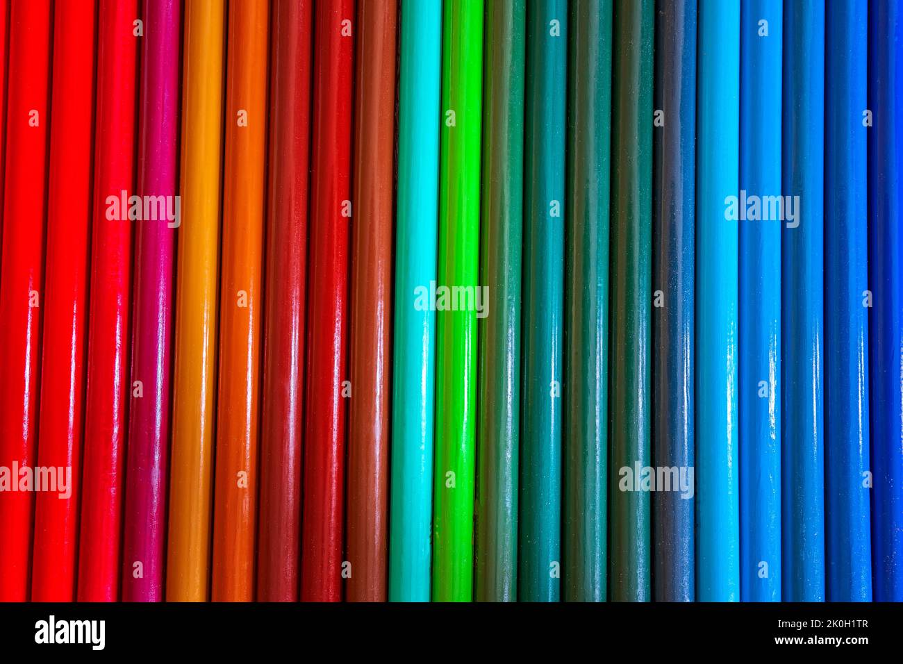 Set of colored pencils in a row. Multicolor background Stock Photo - Alamy